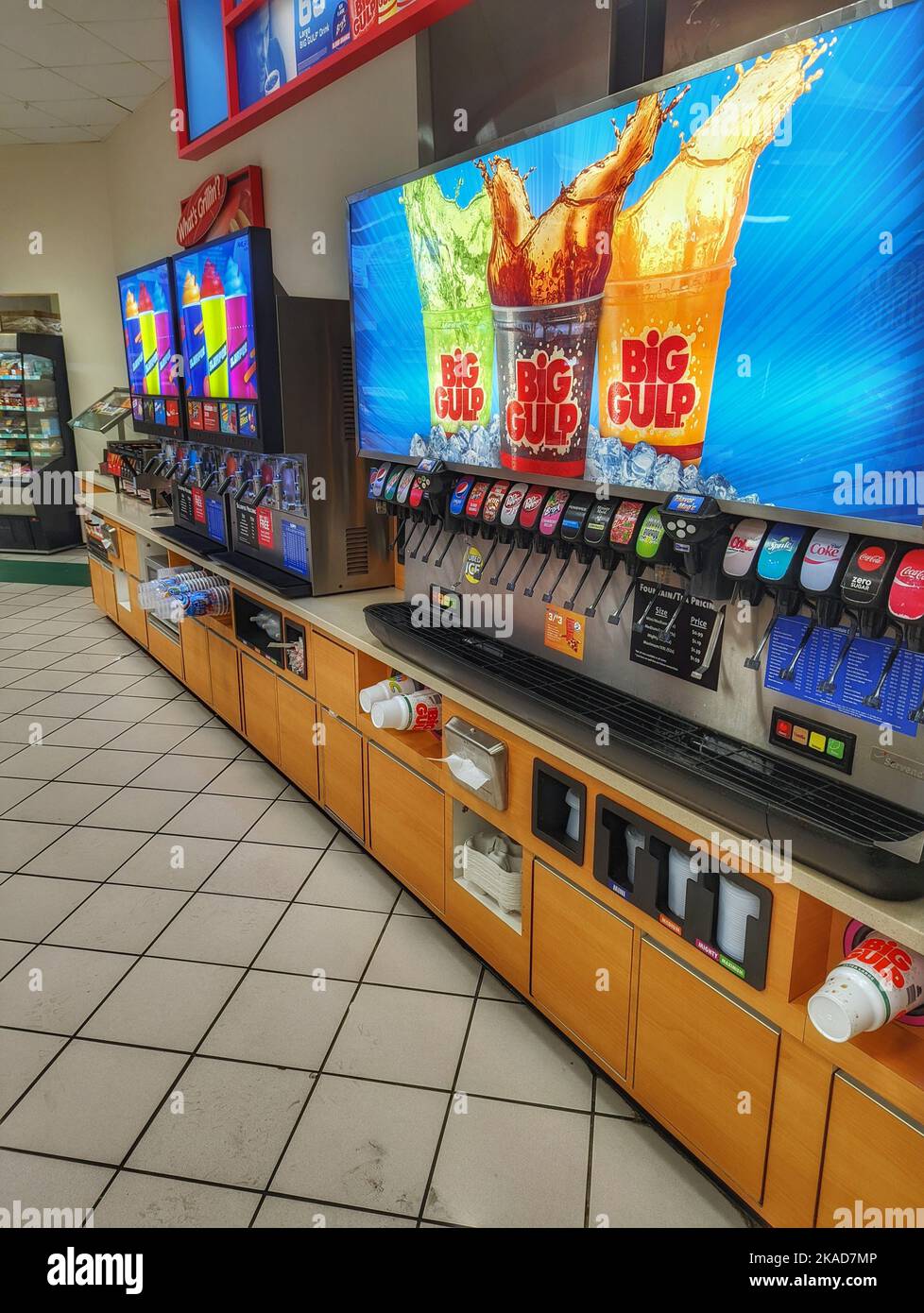 A closeup shot of a soda fountain at speedway gas station Stock Photo ...