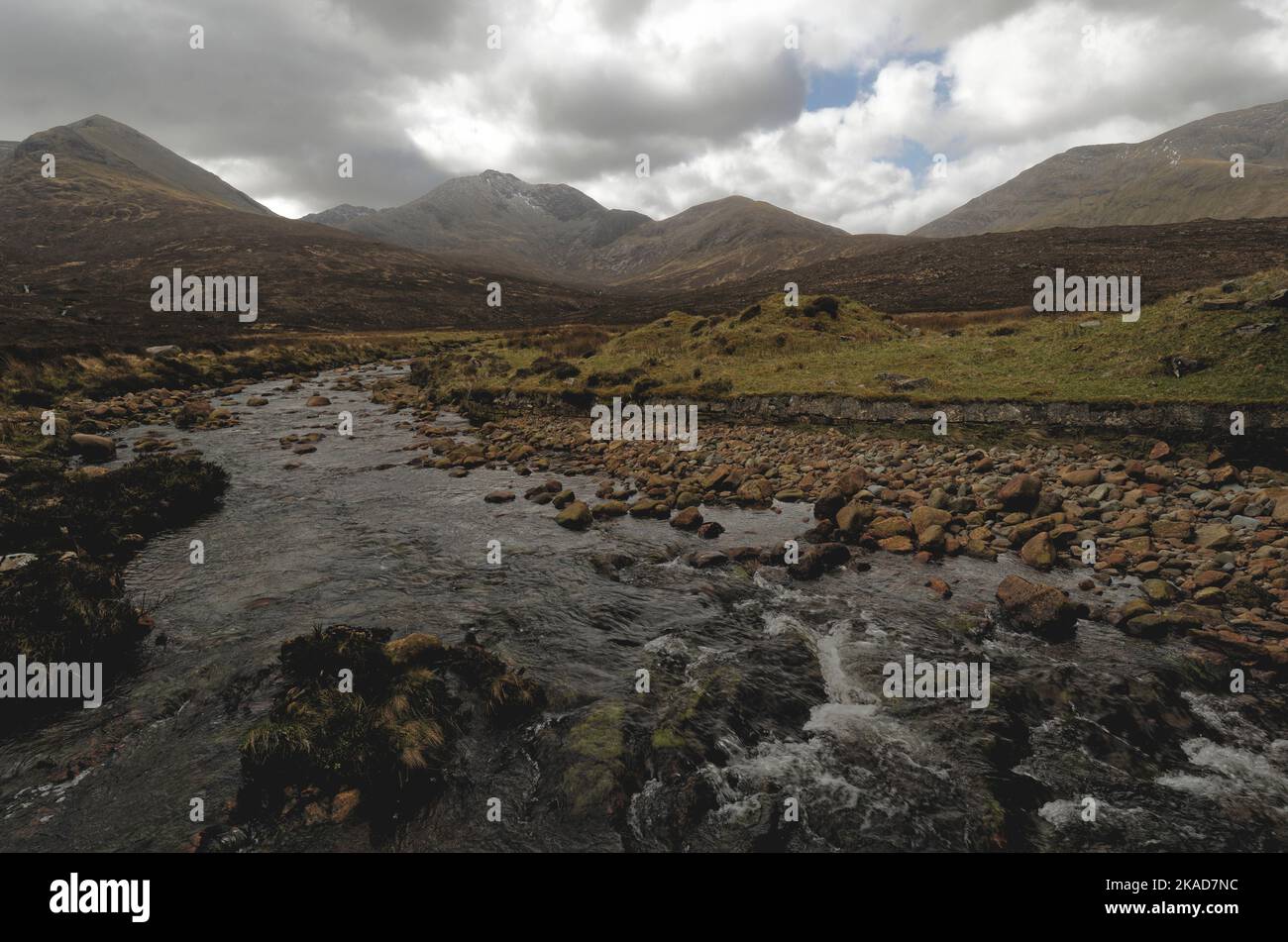 A mountain stream in Cuillin Hills, Isle of Skye Scotland UK Stock ...