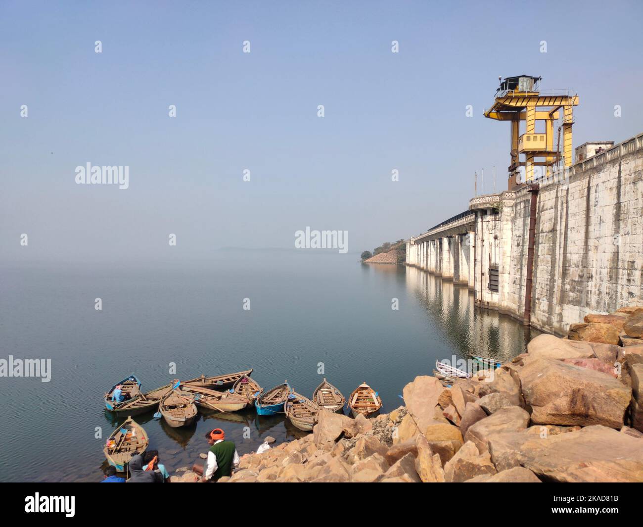 An exterior view of Tenughat Dam in the Indian state of Jharkhand in ...