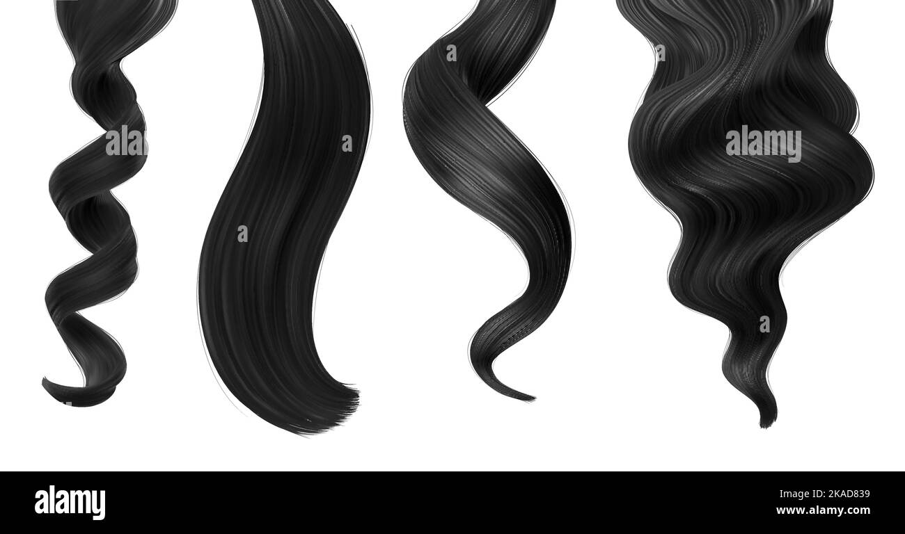 Hair curl glossy Black and White Stock Photos & Images - Alamy