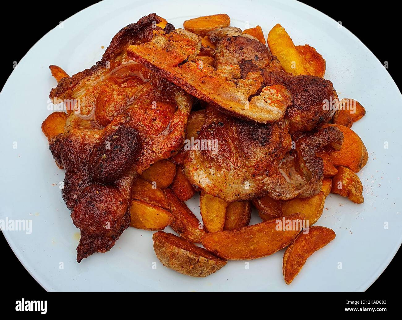 a traditional Eastern European menu "gypsy steak" in close-up Stock ...