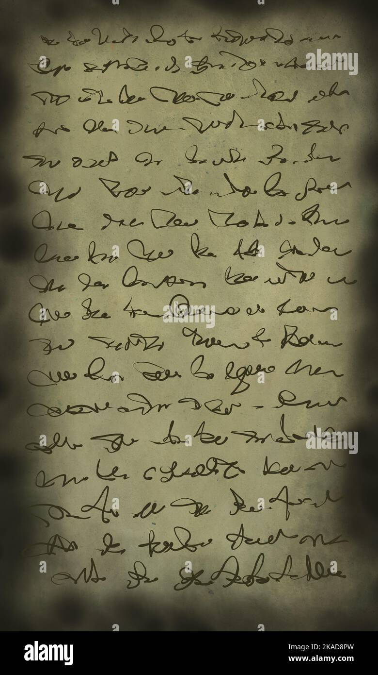 Abstract text. Imitation of a very old handwriting of an unknown ...