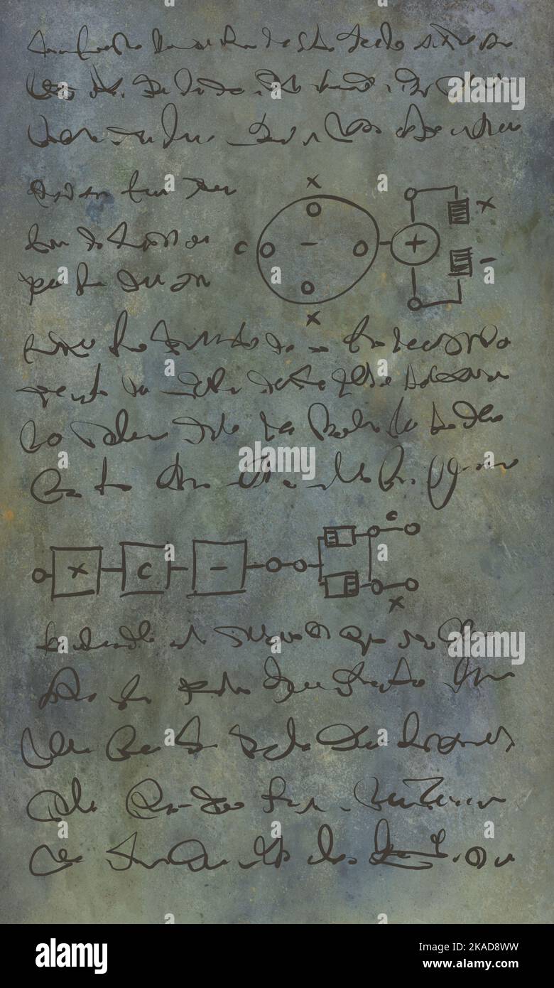 Abstract text. Imitation of a very old handwriting of an unknown ...