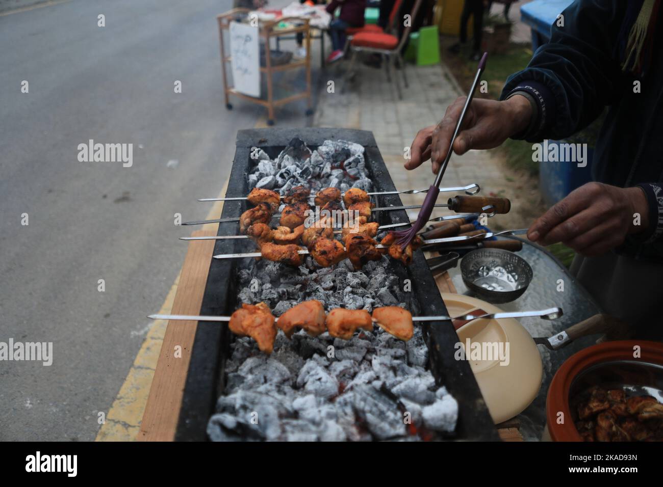 A closeup of B.B.Q Stall at Food Festival in Islamabad. Pakistan Stock ...