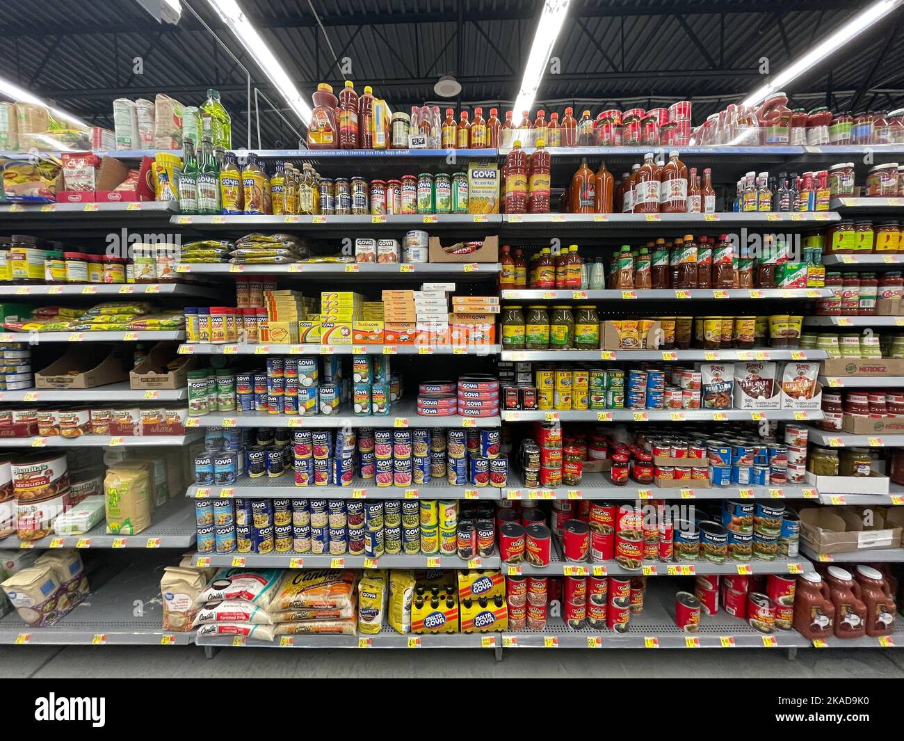 Grovetown, Ga USA - 04 21 22: Walmart retail store interior Hispanic ...