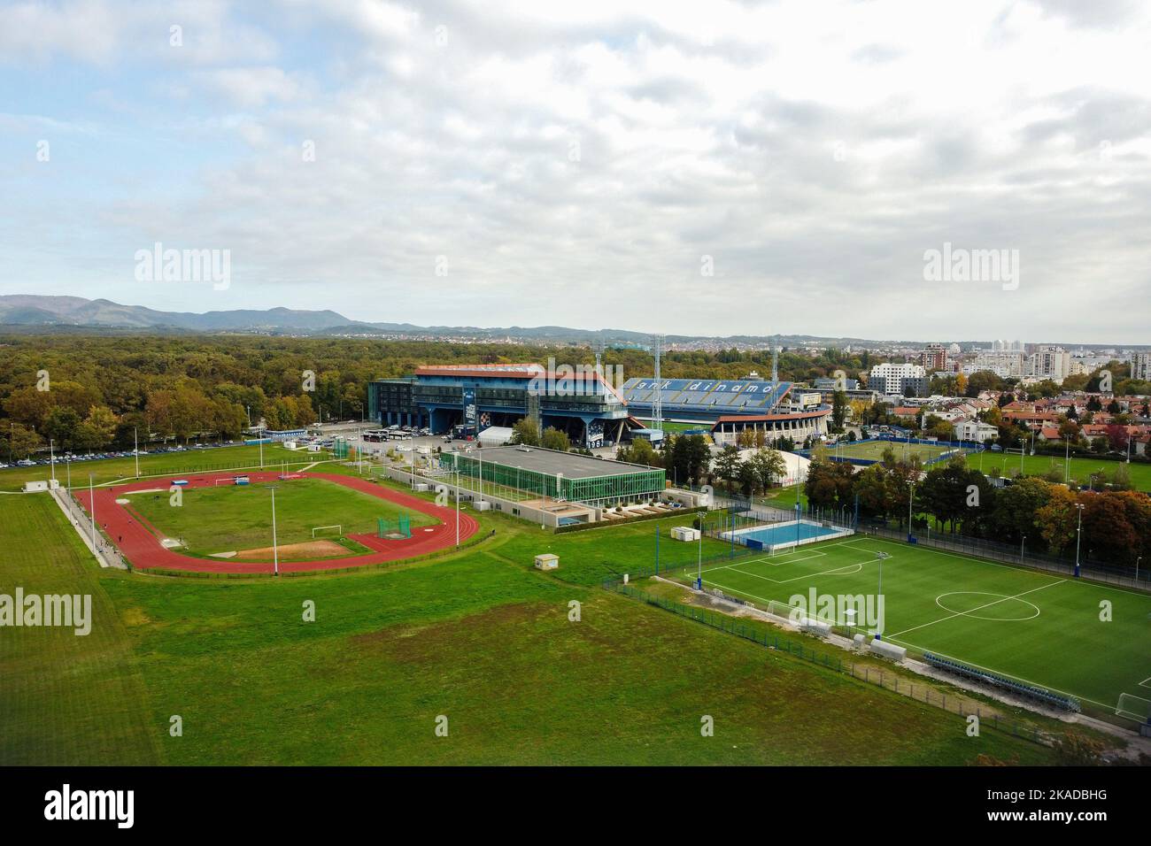 Aerial photo of Maksimir Stadium, home of GNK Dinamo Zagreb, on October ...
