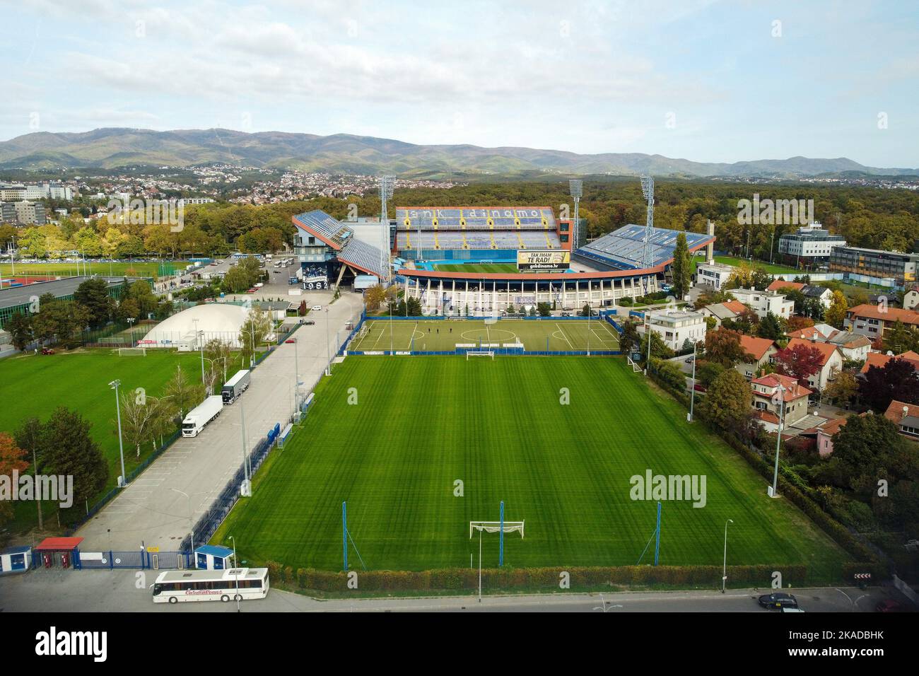 Aerial photo of Maksimir Stadium, home of GNK Dinamo Zagreb, on October ...