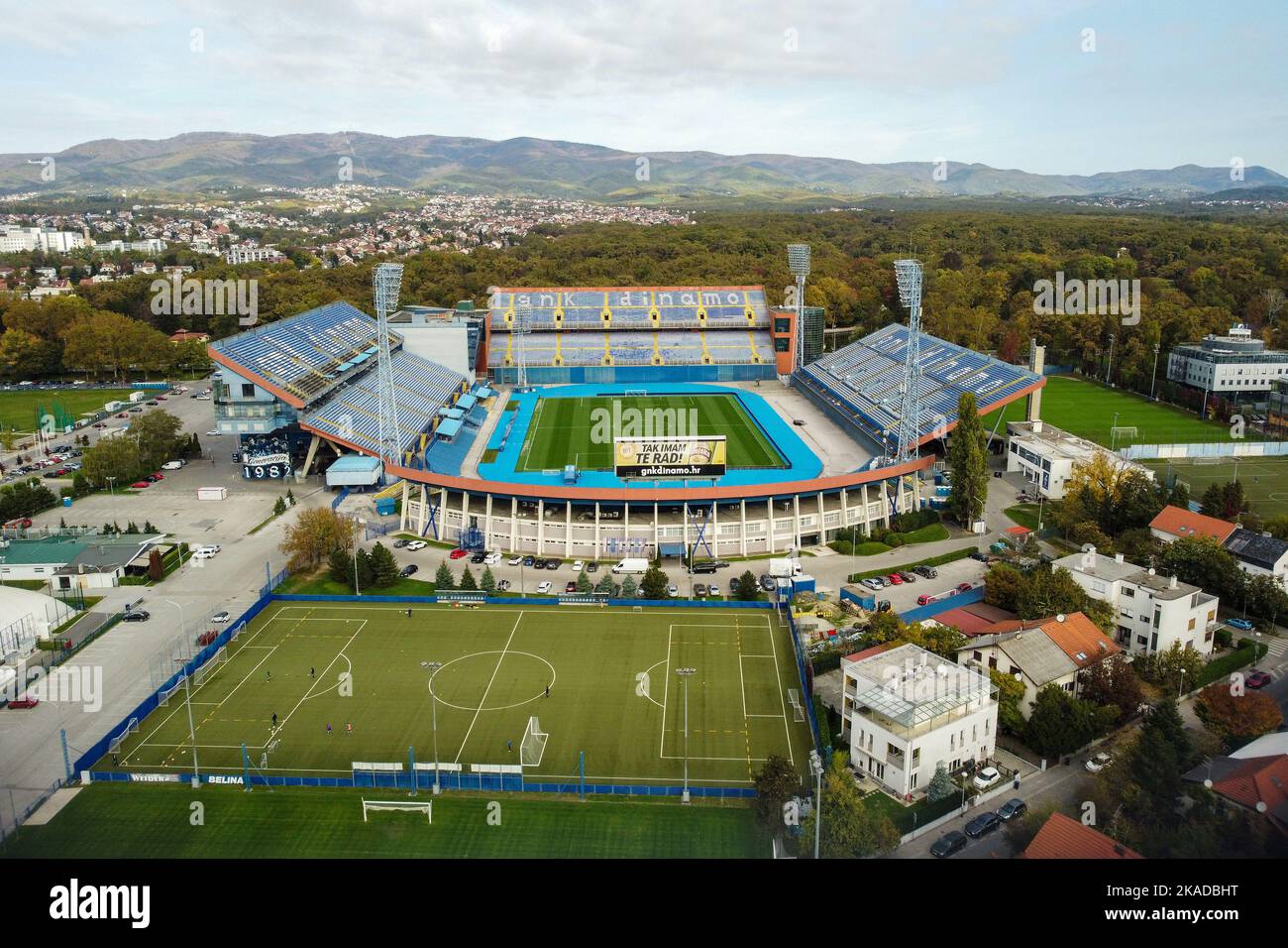Aerial photo of Maksimir Stadium, home of GNK Dinamo Zagreb, on October ...