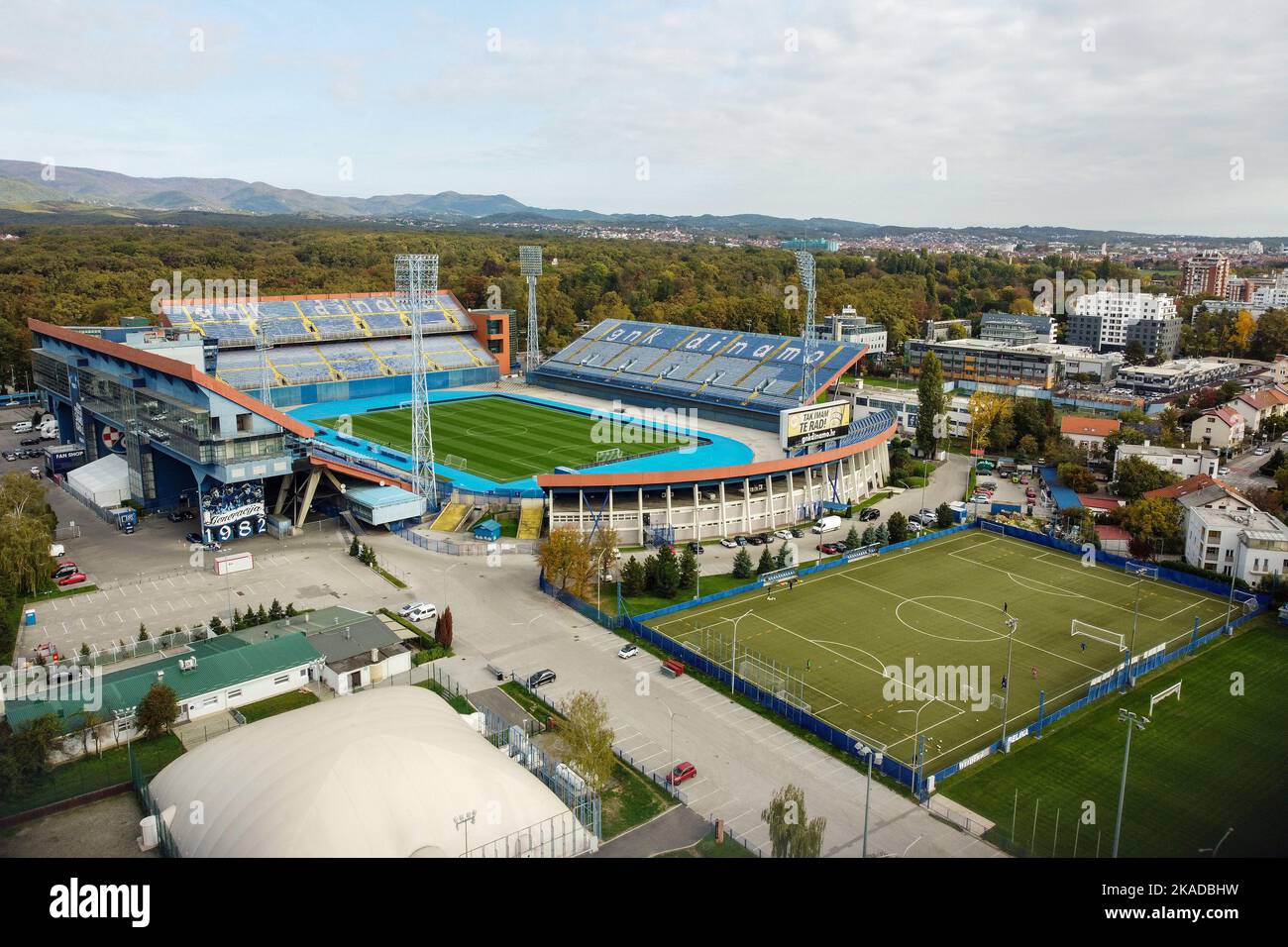 Aerial photo of Maksimir Stadium, home of GNK Dinamo Zagreb, on October ...