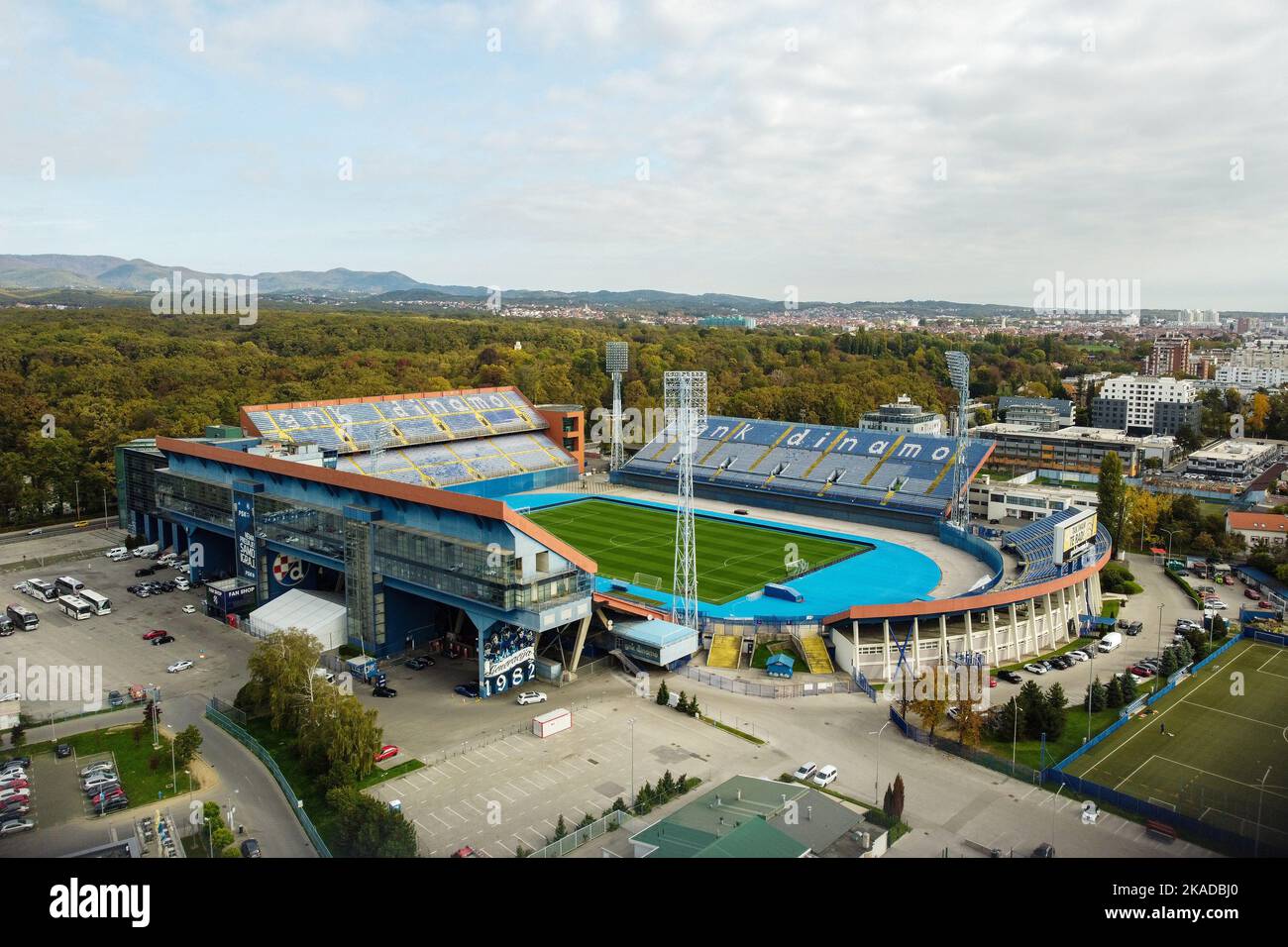 Aerial photo of Maksimir Stadium, home of GNK Dinamo Zagreb, on October ...