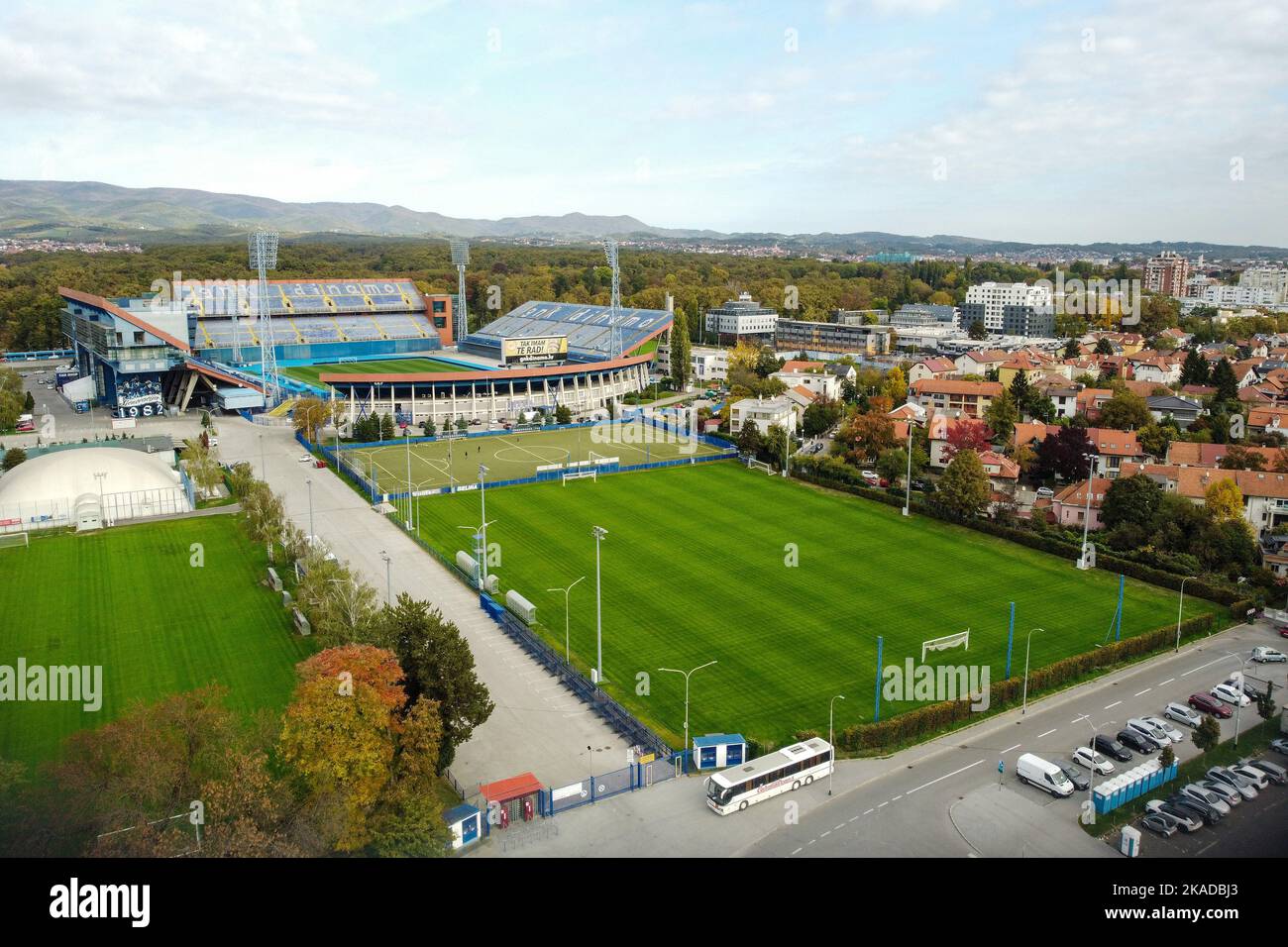 Aerial photo of Maksimir Stadium, home of GNK Dinamo Zagreb, on October ...