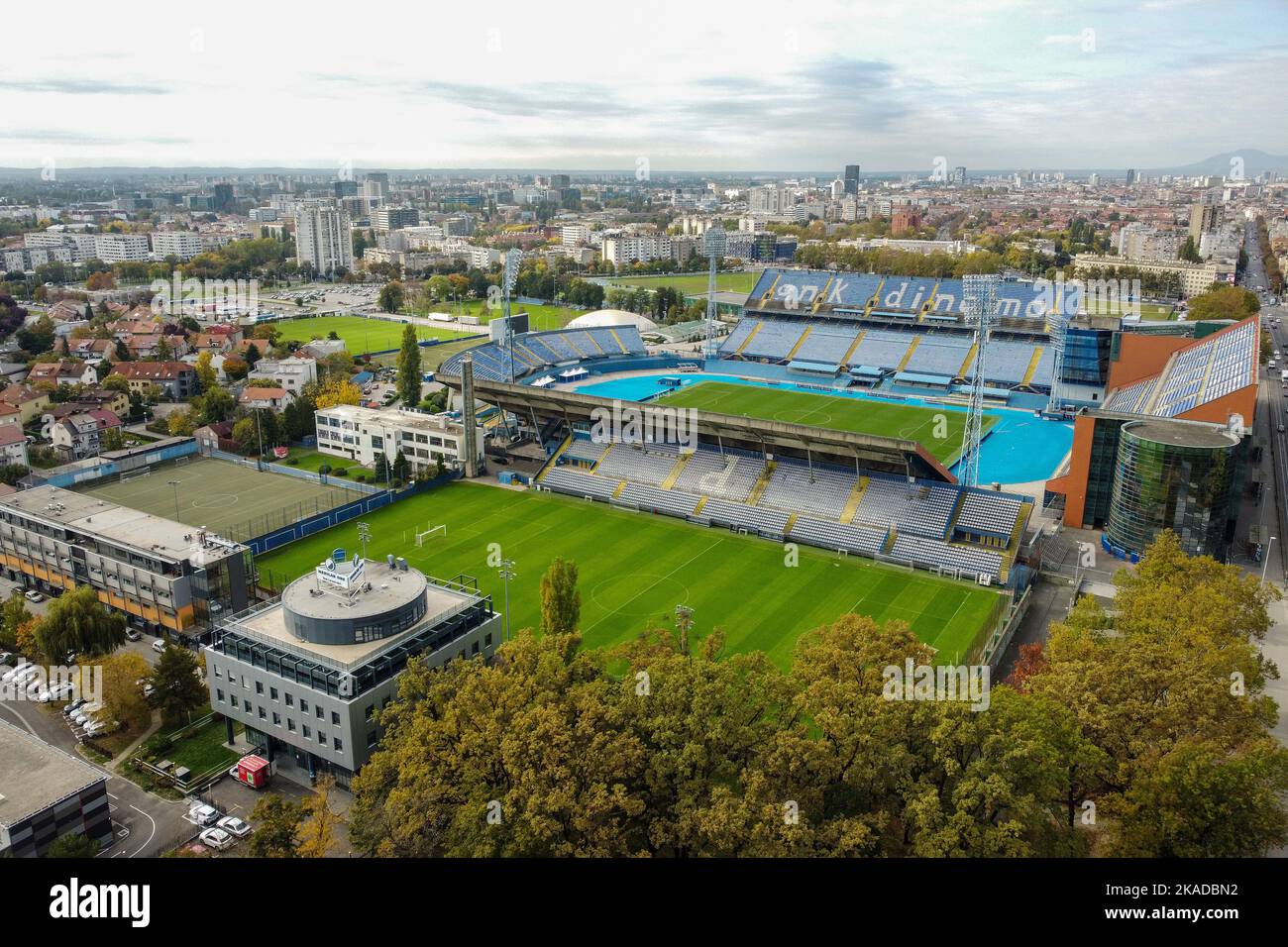 Aerial photo of Maksimir Stadium, home of GNK Dinamo Zagreb, on October ...