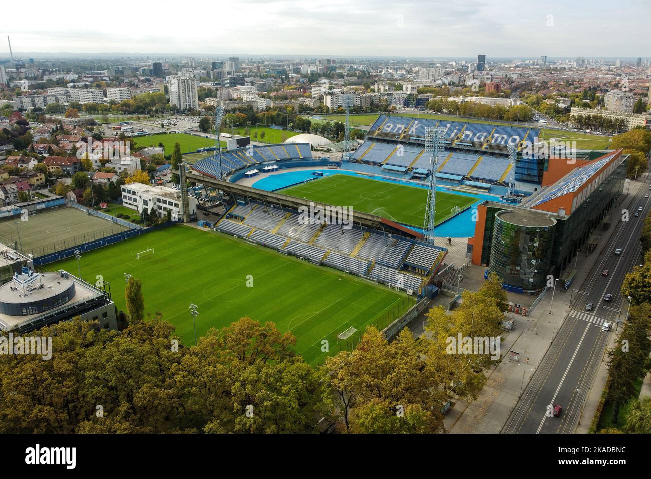 Aerial photo of Maksimir Stadium, home of GNK Dinamo Zagreb, on October ...
