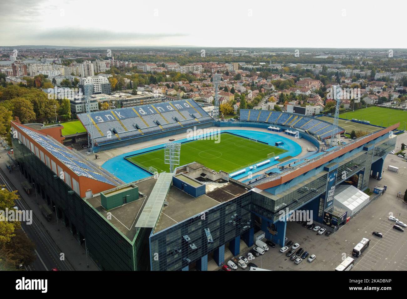 Aerial photo of Maksimir Stadium, home of GNK Dinamo Zagreb, on October ...