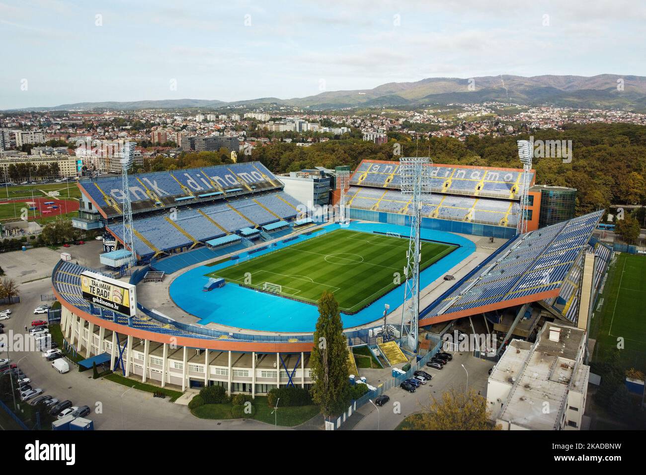 Aerial photo of Maksimir Stadium, home of GNK Dinamo Zagreb, on October ...