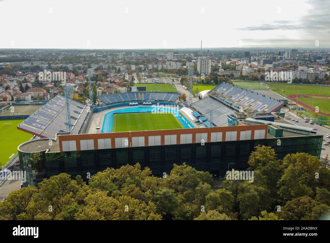 Aerial photo of Maksimir Stadium, home of GNK Dinamo Zagreb, on October ...