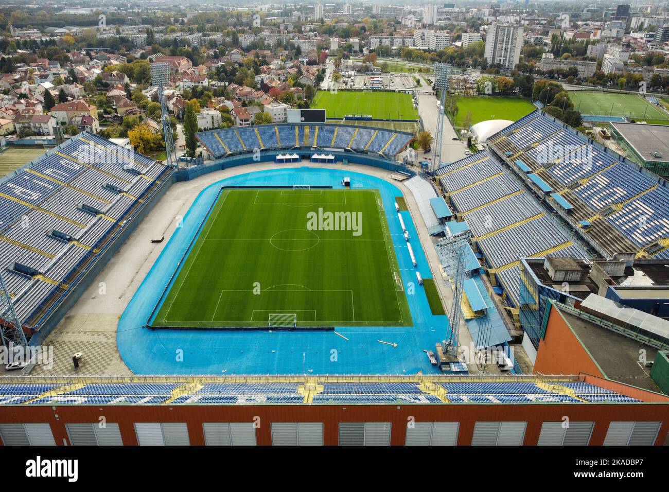 Aerial photo of Maksimir Stadium, home of GNK Dinamo Zagreb, on October ...
