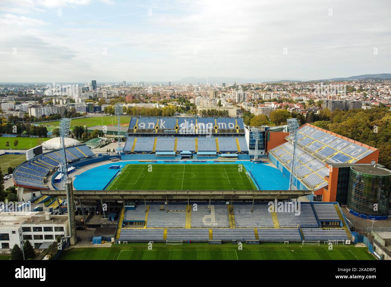Aerial photo of Maksimir Stadium, home of GNK Dinamo Zagreb, on October ...