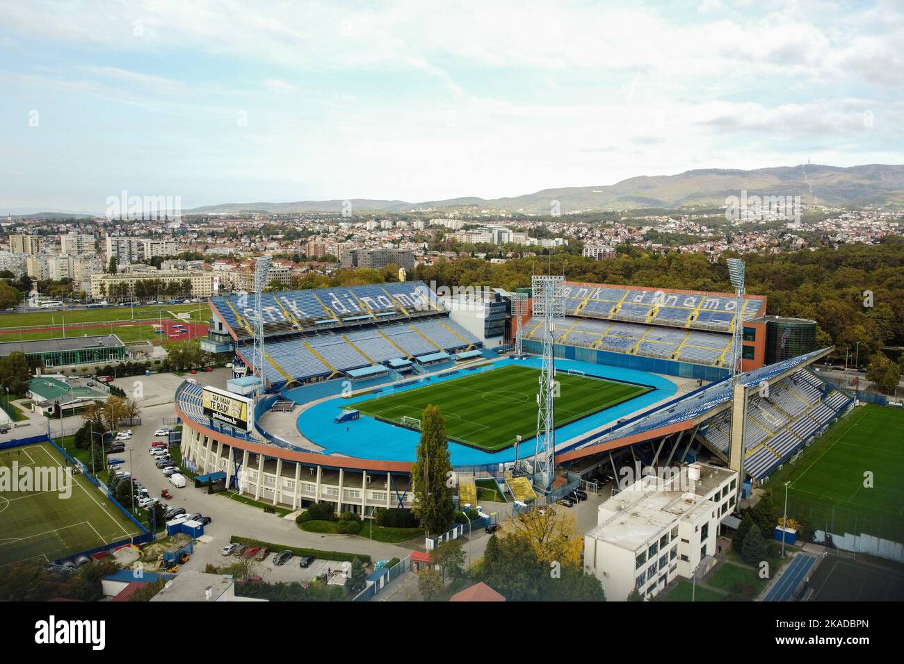 Aerial photo of Maksimir Stadium, home of GNK Dinamo Zagreb, on October ...