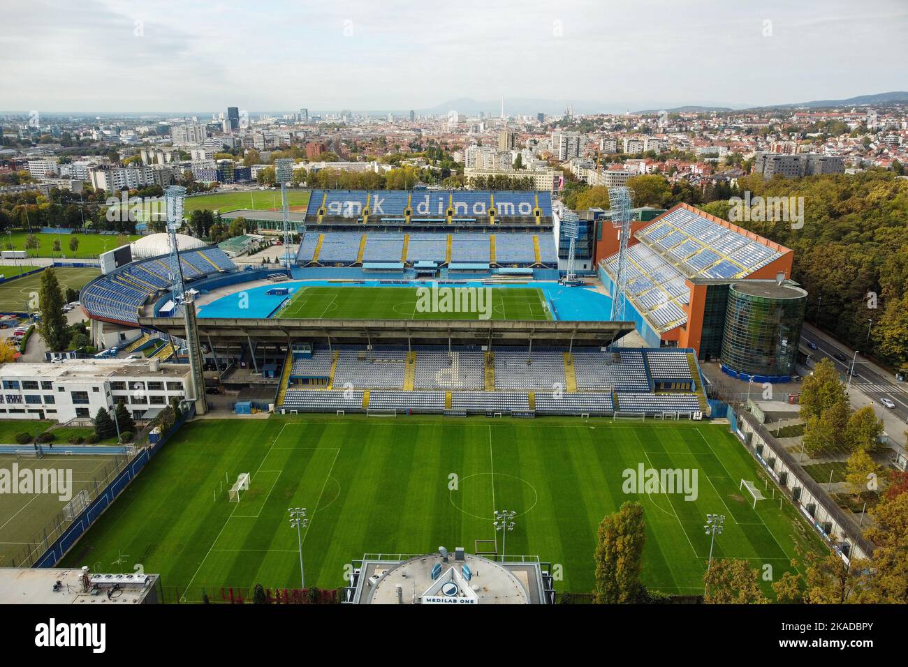 Aerial photo of Maksimir Stadium, home of GNK Dinamo Zagreb, on October ...