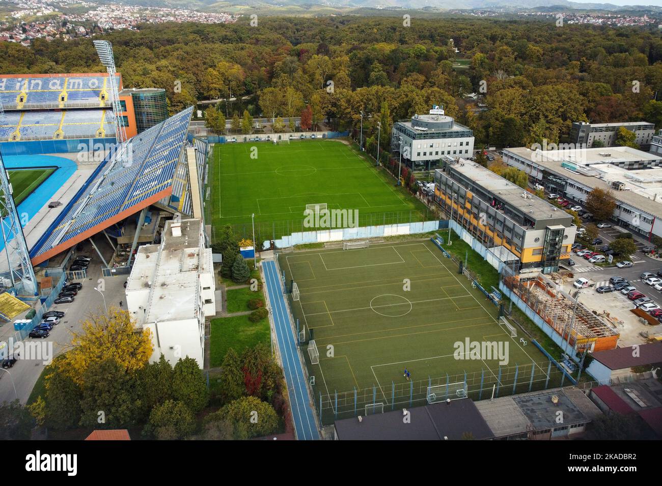 Aerial photo of Maksimir Stadium, home of GNK Dinamo Zagreb, on October ...