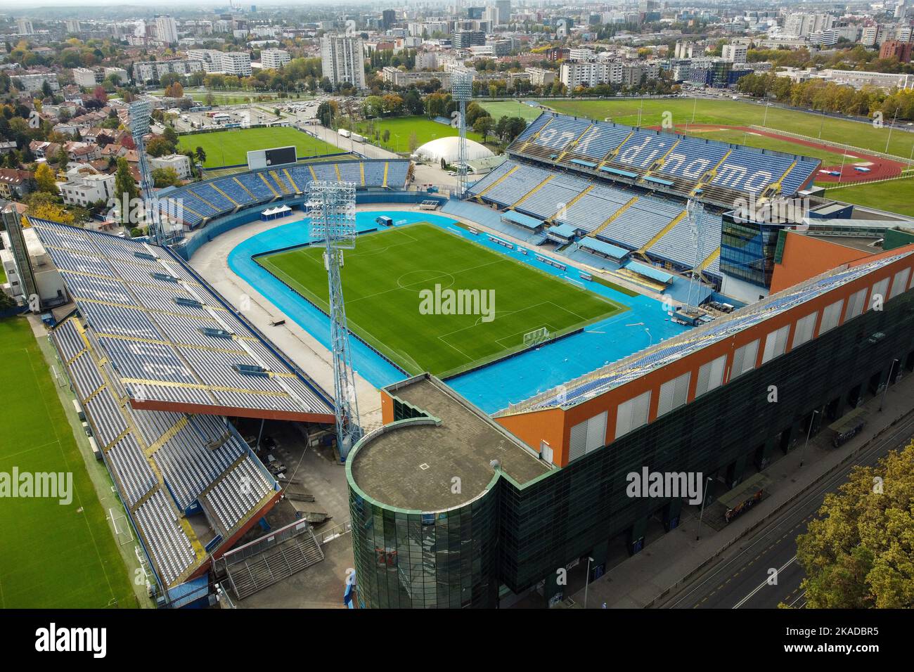 Aerial photo of Maksimir Stadium, home of GNK Dinamo Zagreb, on October ...