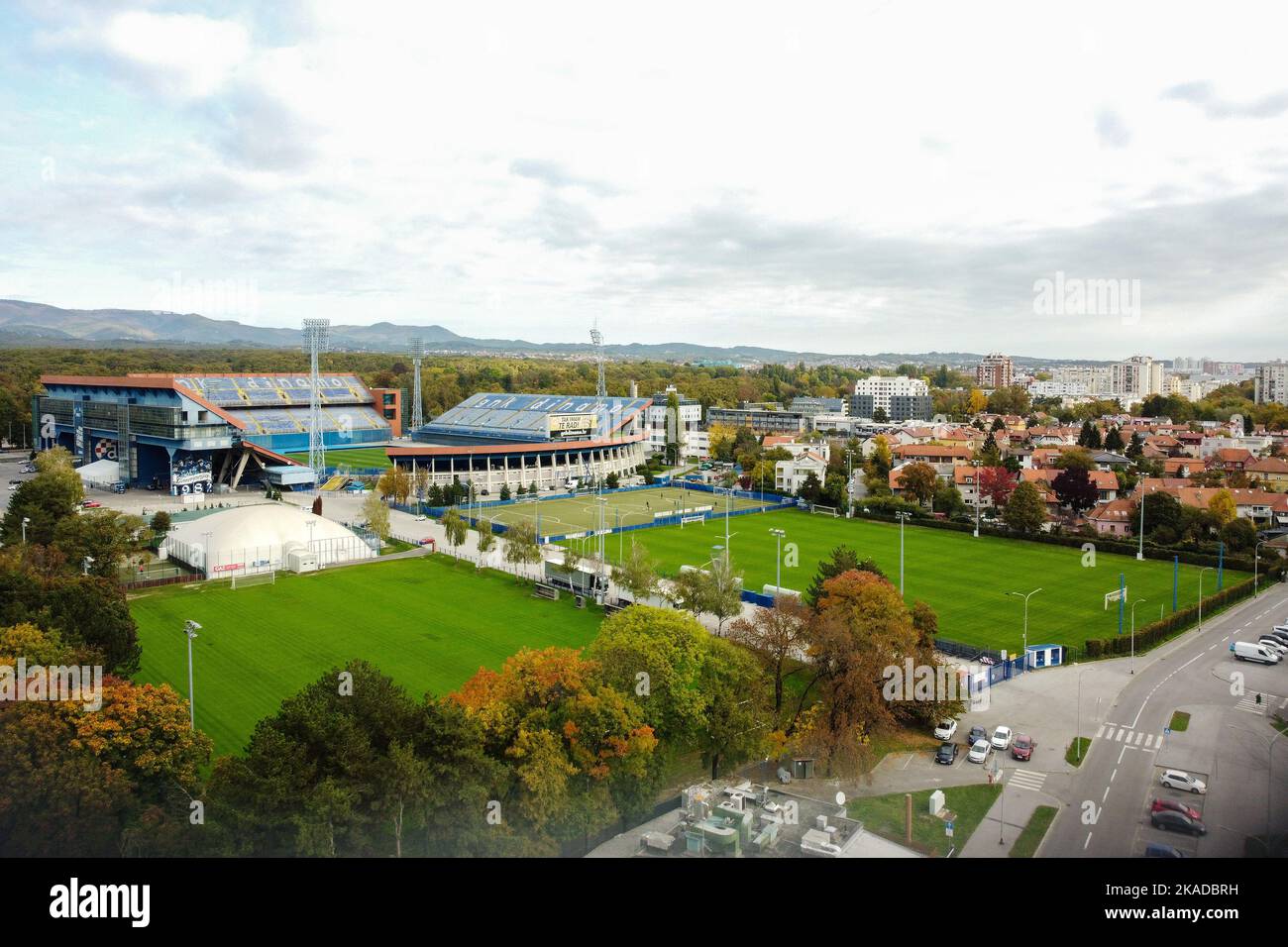 Aerial photo of Maksimir Stadium, home of GNK Dinamo Zagreb, on October ...