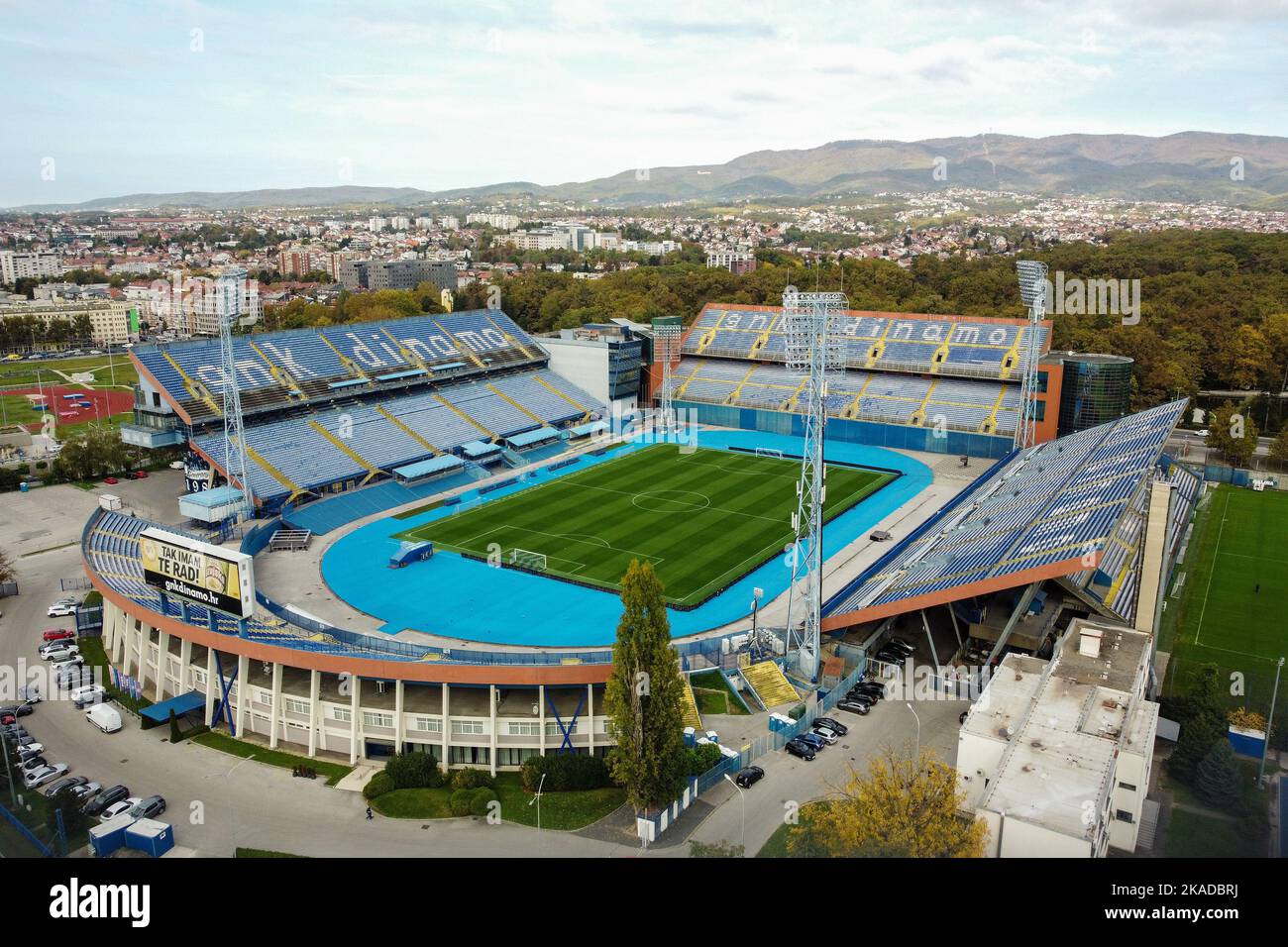 Aerial photo of Maksimir Stadium, home of GNK Dinamo Zagreb, on October ...