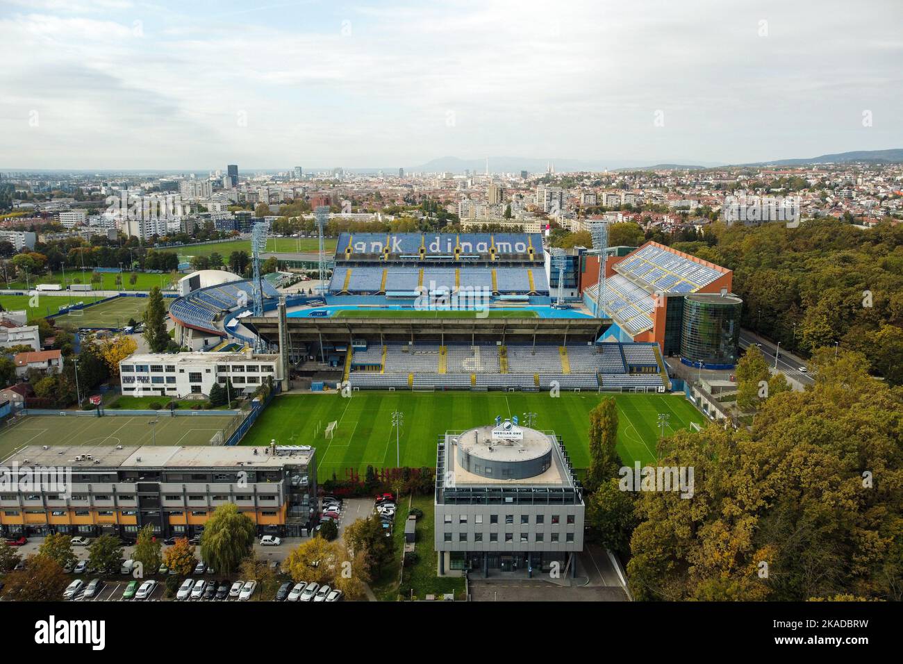 Aerial photo of Maksimir Stadium, home of GNK Dinamo Zagreb, on October ...