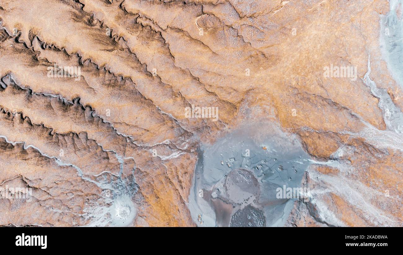 A top view of a geological formation under a sunny sky Stock Photo - Alamy