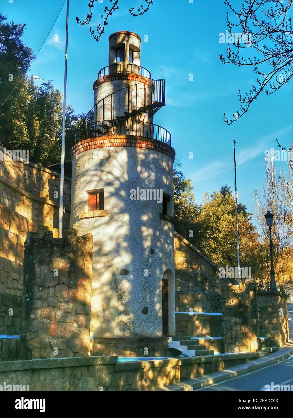 a small white watchtower Stock Photo - Alamy