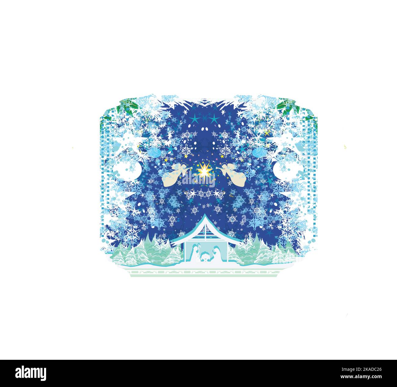 Decorated background with angels and Bethlehem Stock Vector Image & Art ...