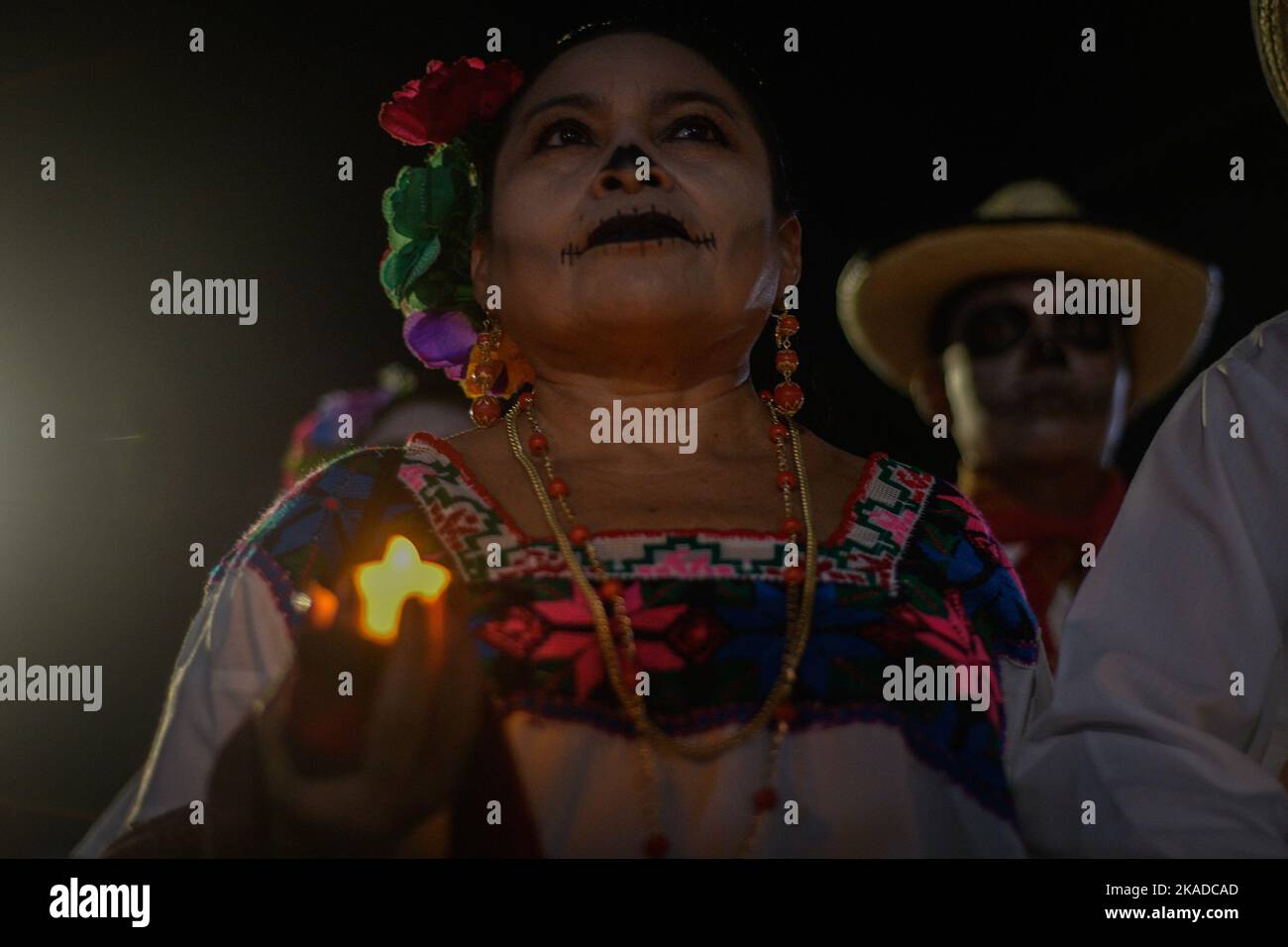 November 1, 2022, Progreso, Mexico: Persons dressed with colorful ...