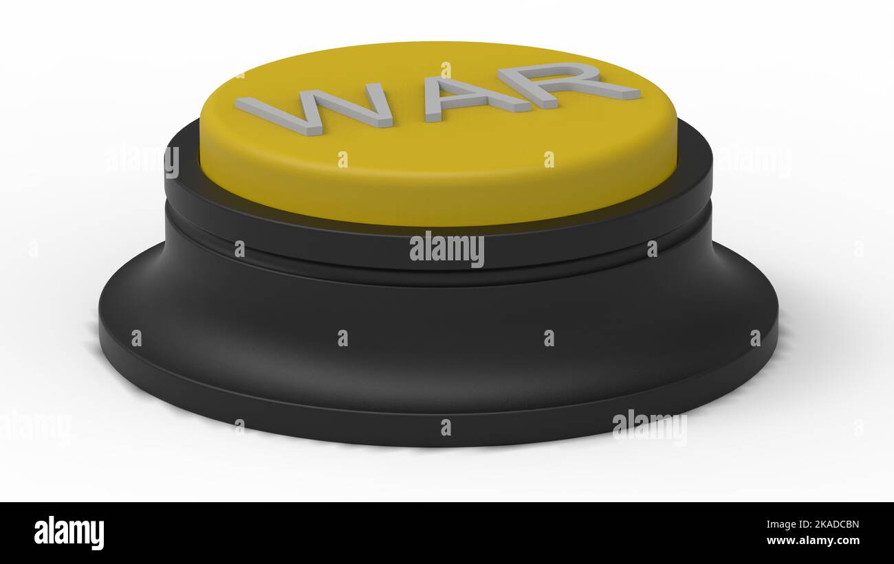 war yellow button isolated illustration 3d render Stock Photo - Alamy