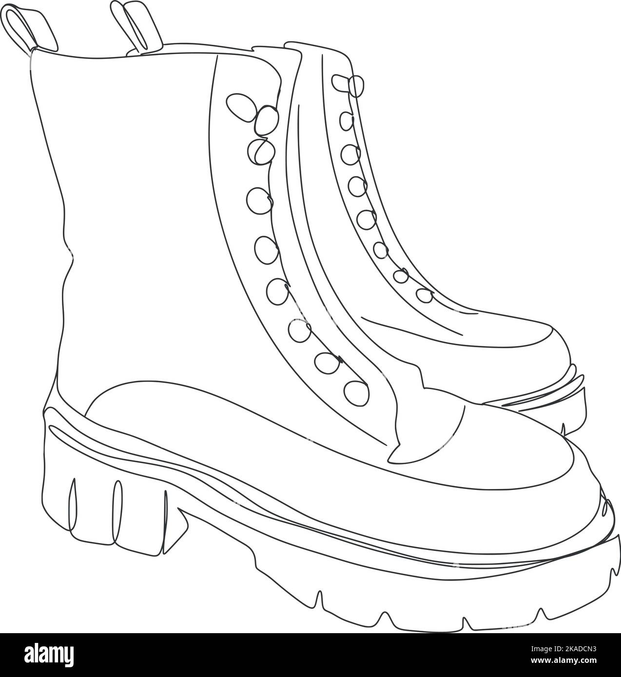 Continuous one line drawing shoes in style casual monochromatic ...