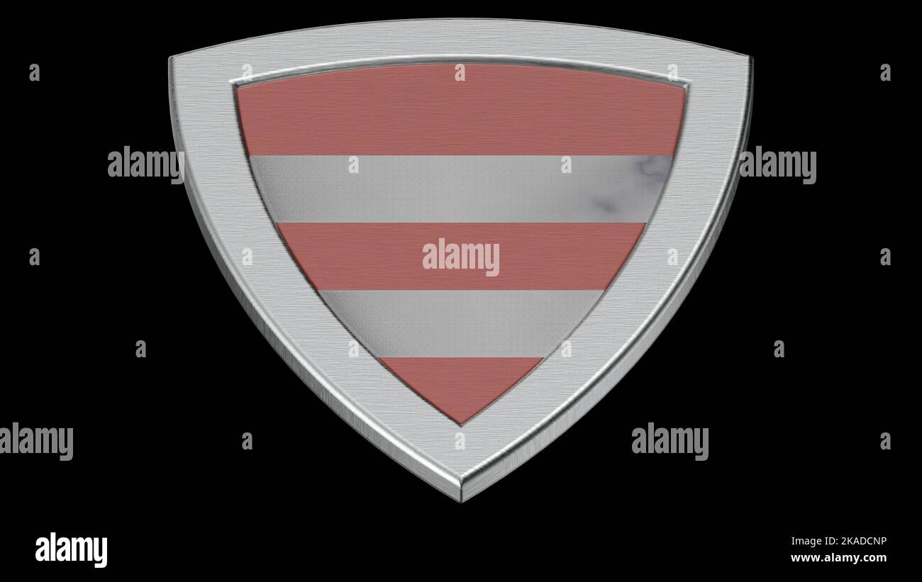 shield silver medieval red 3d render illustration Stock Photo - Alamy