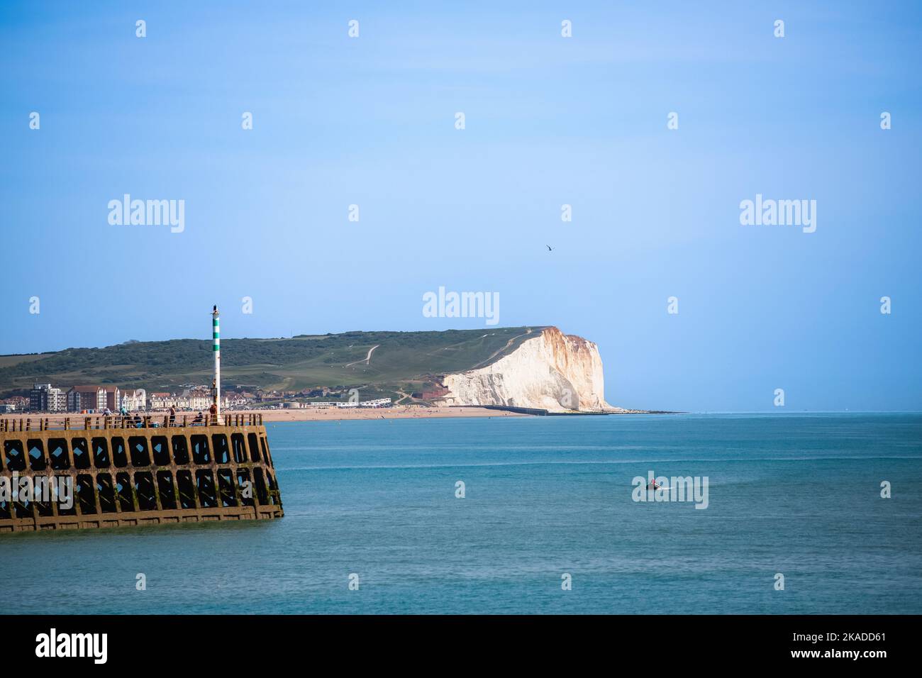 Looking at the white cliffs in newhaven, England, UK Stock Photo - Alamy