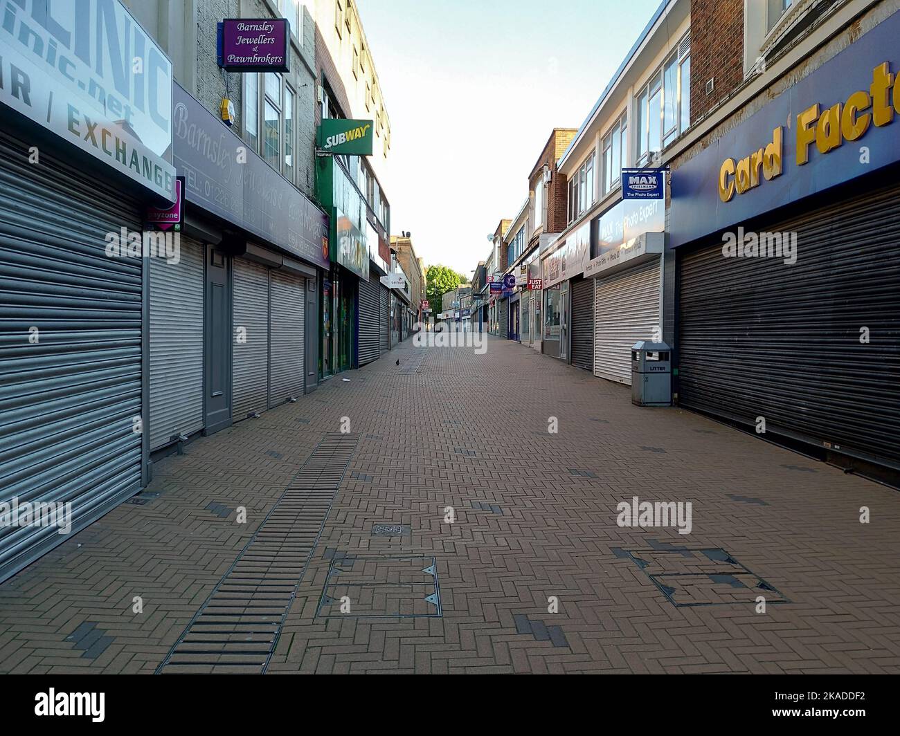 An empty commercial street in Barnsley, United Kingdom Stock Photo - Alamy