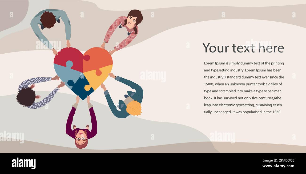 Banner - Template Group of people in circle top view multicultural ...