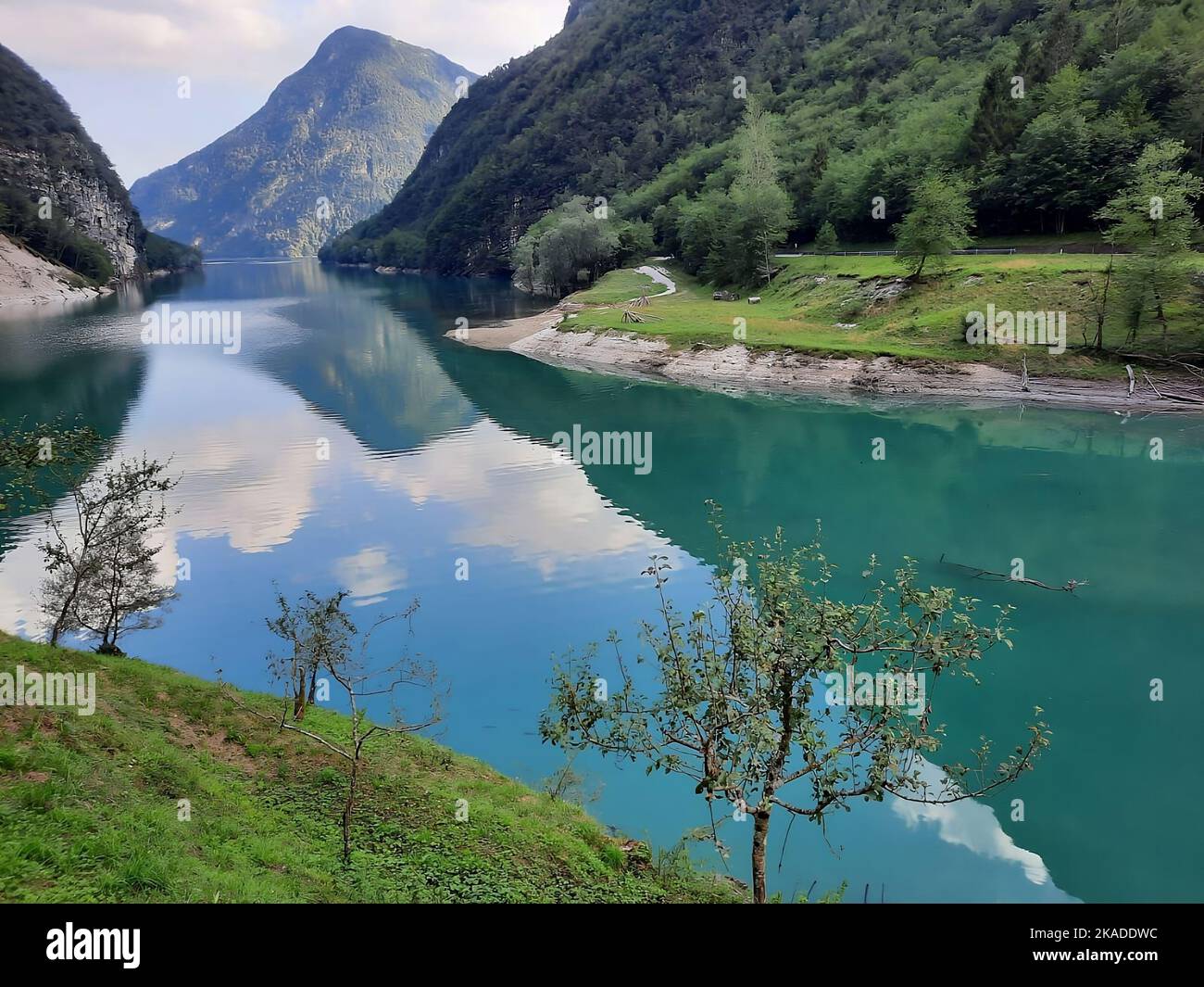 Lake of Mis, natural parc of Dolomites, Italy Stock Photo - Alamy