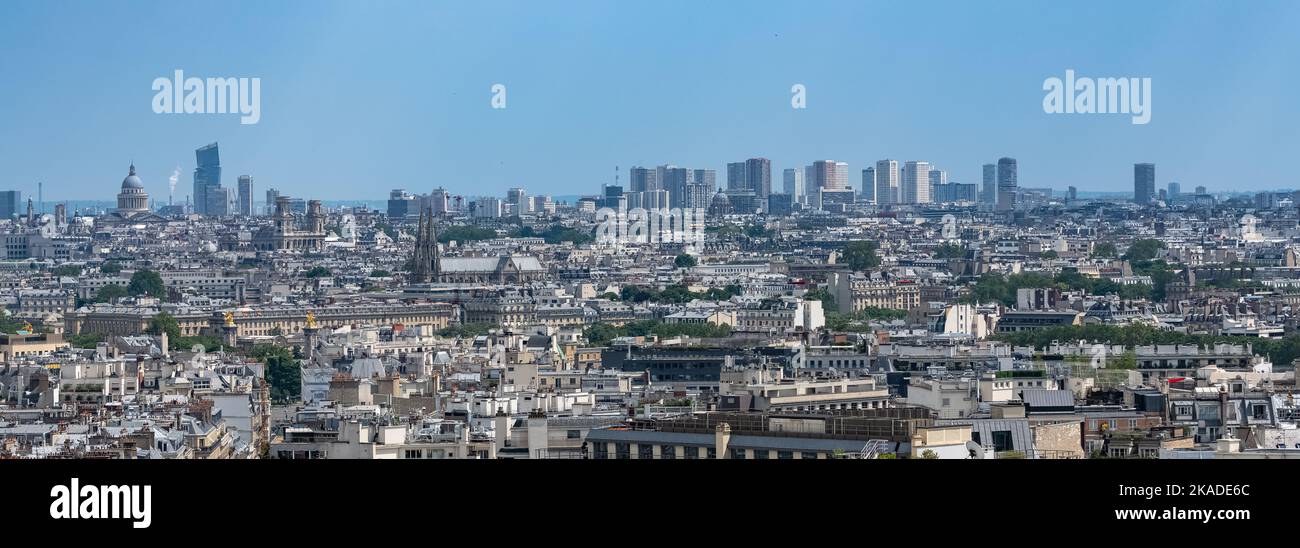 Paris, aerial view of beautiful monuments, the new courthouse, the ...