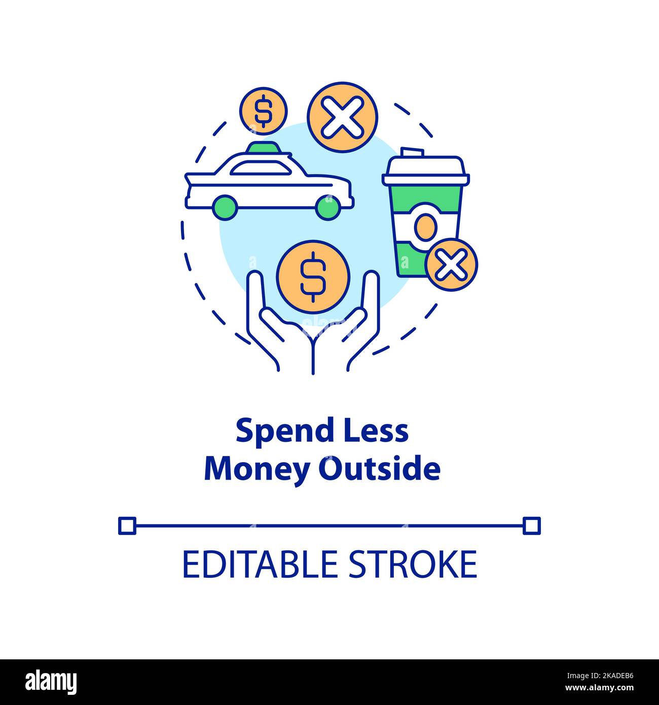 Spend less money outside concept icon Stock Vector Image & Art - Alamy