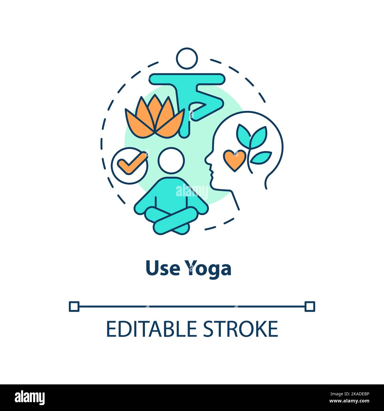 Use yoga at workplace concept icon Stock Vector Image & Art - Alamy