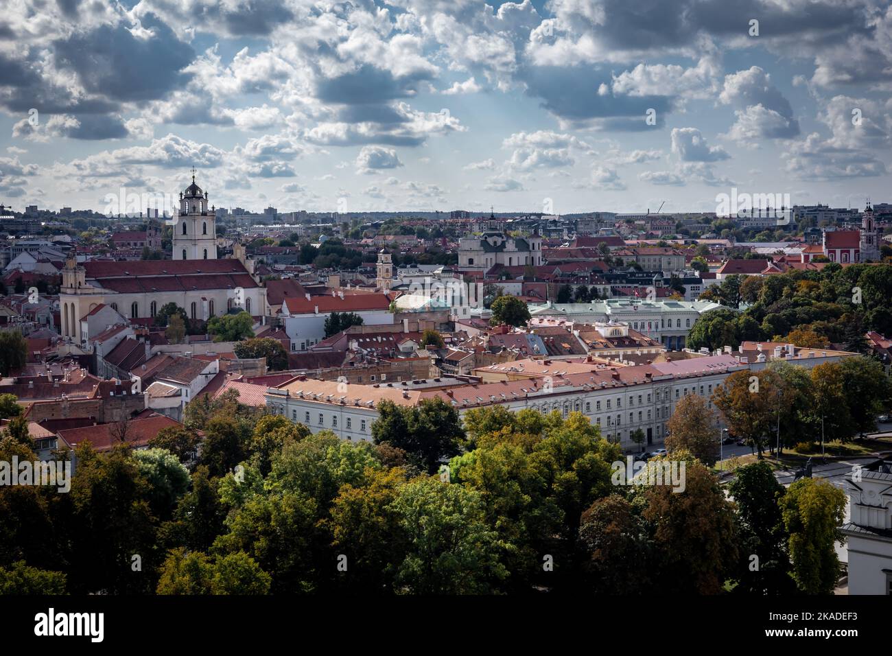 Vilnius, Lithuania - September 26, 2022: A city panorama with medieval ...