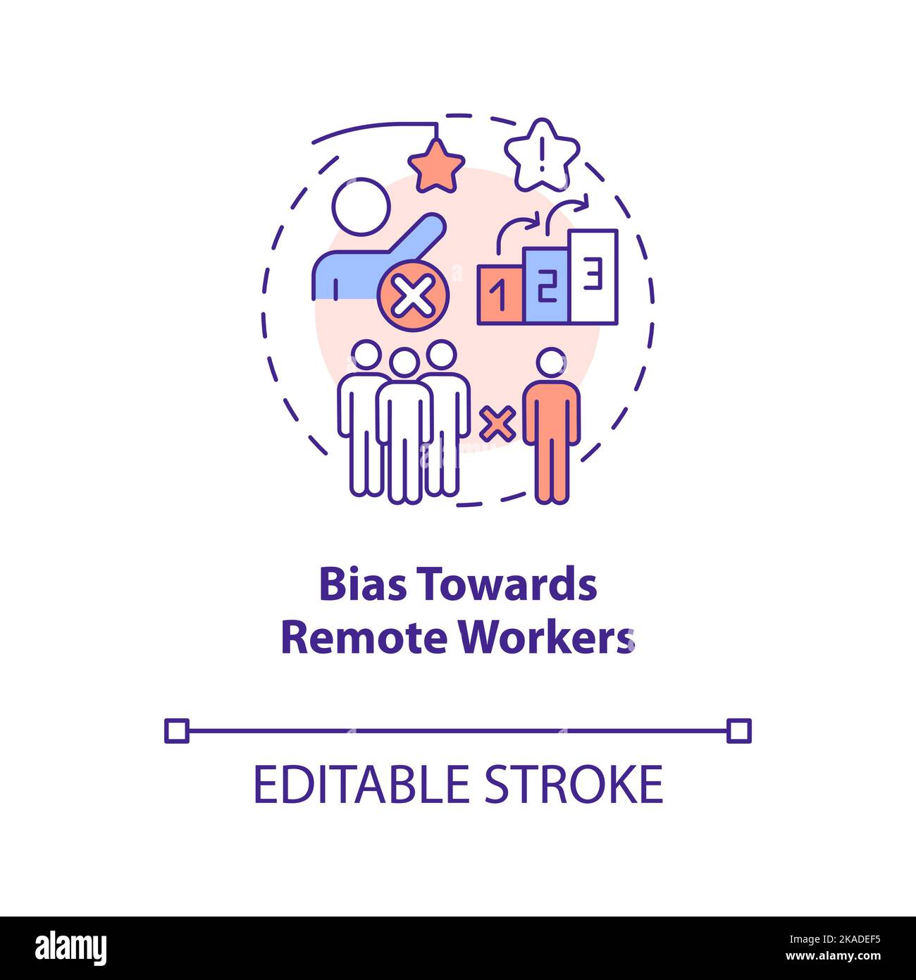 Bias towards remote workers concept icon Stock Vector Image & Art - Alamy