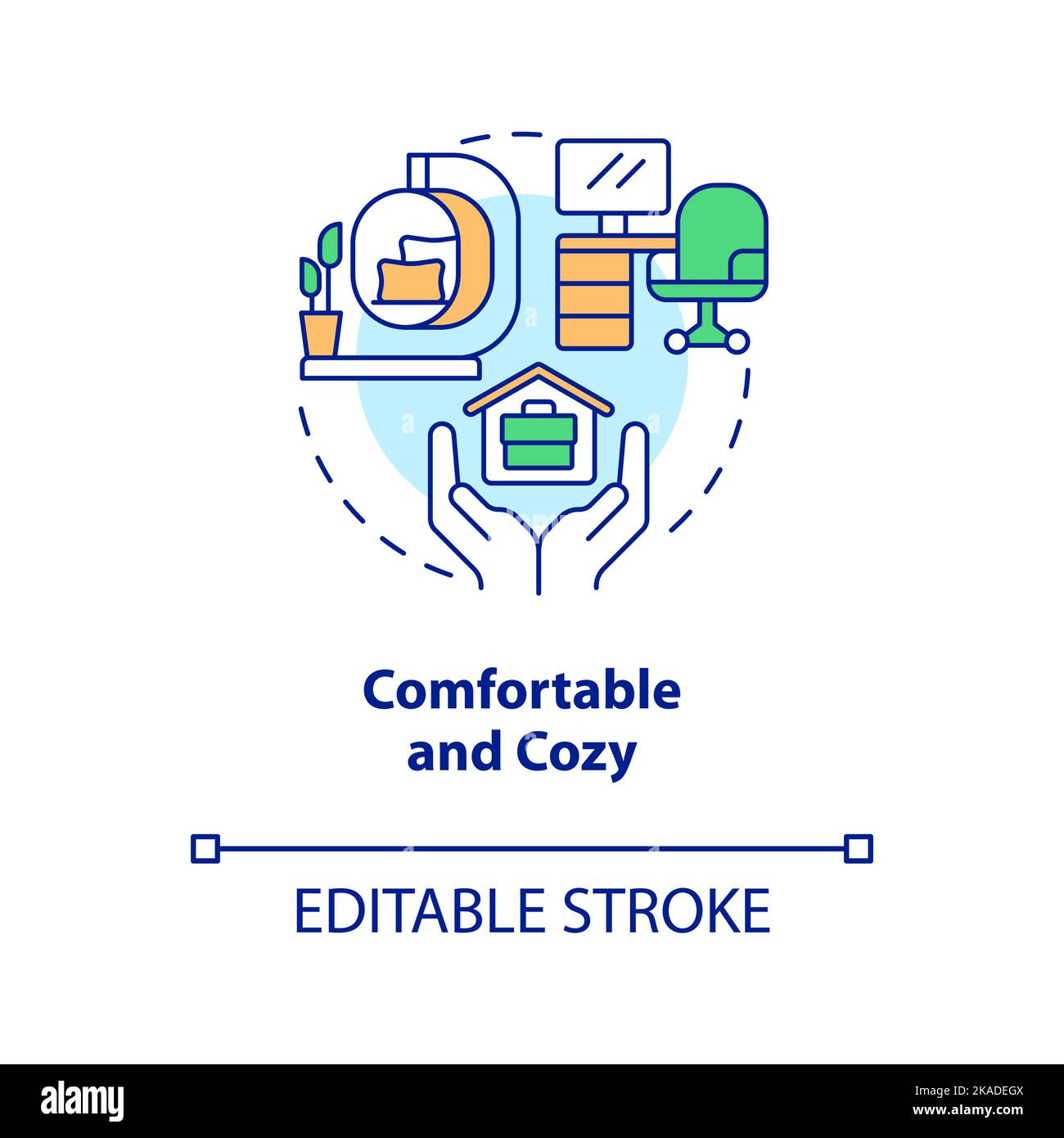 Comfortable and cozy workplace concept icon Stock Vector Image & Art ...