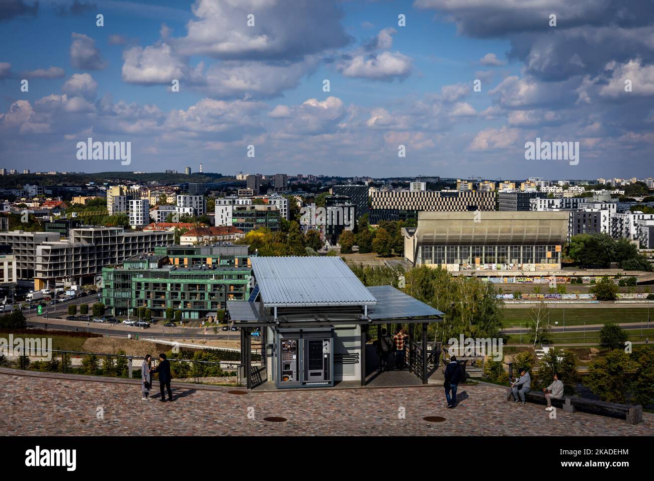 Vilnius, Lithuania - September 26, 2022: A panorama of northern part of ...