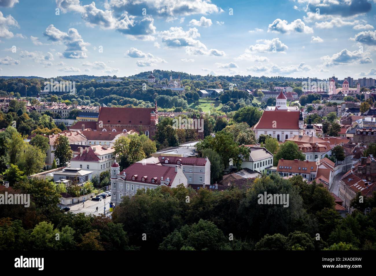 Vilnius, Lithuania - September 26, 2022: A city panorama with medieval ...
