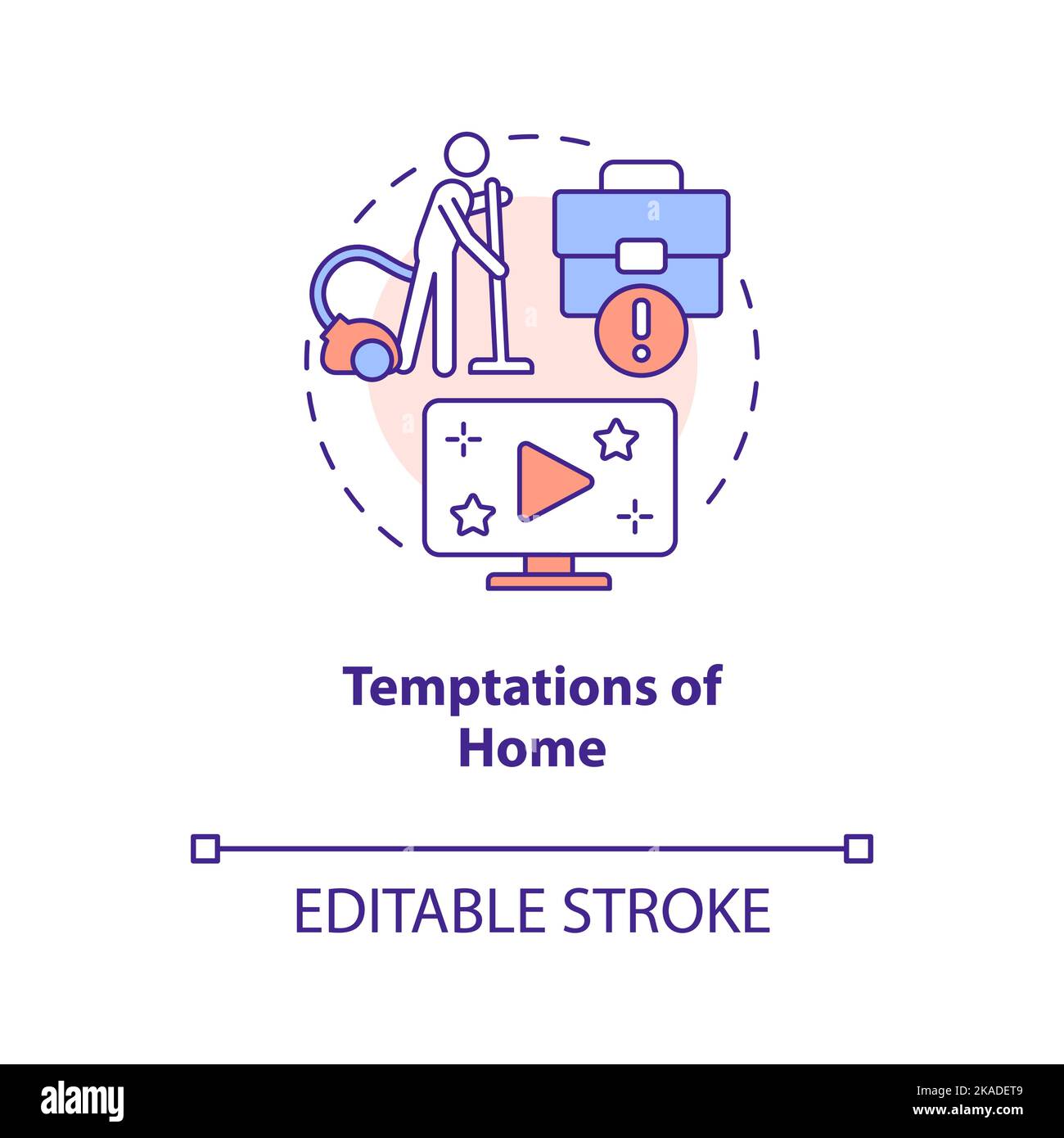 Temptations of home office concept icon Stock Vector Image & Art - Alamy