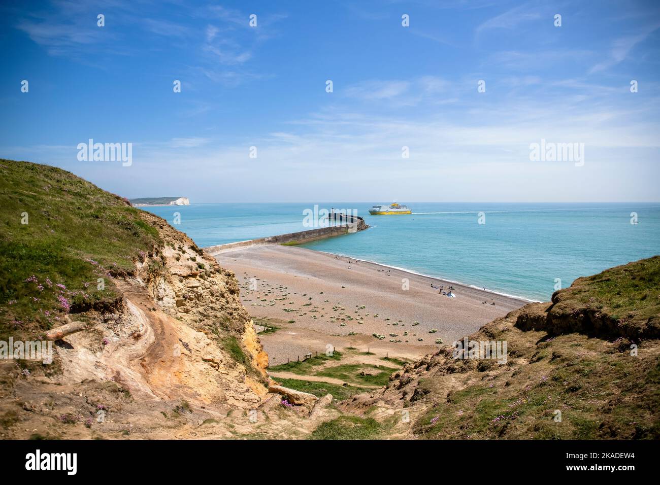 View of New Haven Beach and White Cliffs from Fort Hill on a clear day ...